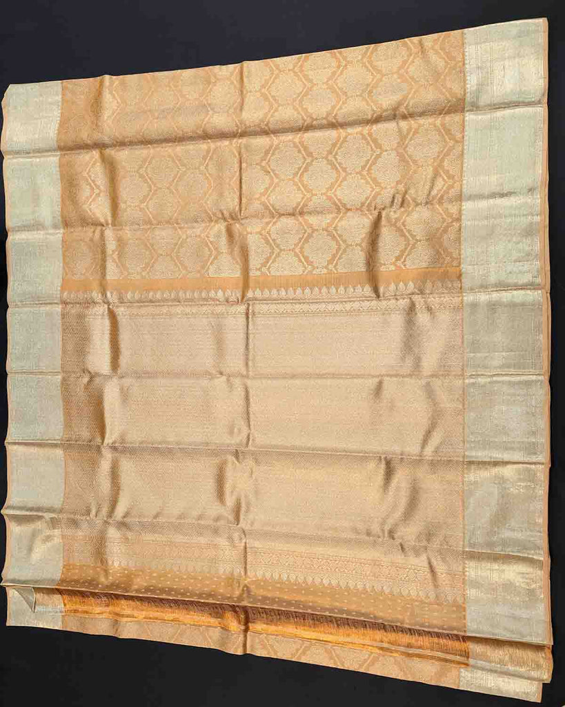 Regal Golden pattu sarees online for wedding with Floral Zari Buttas a ...